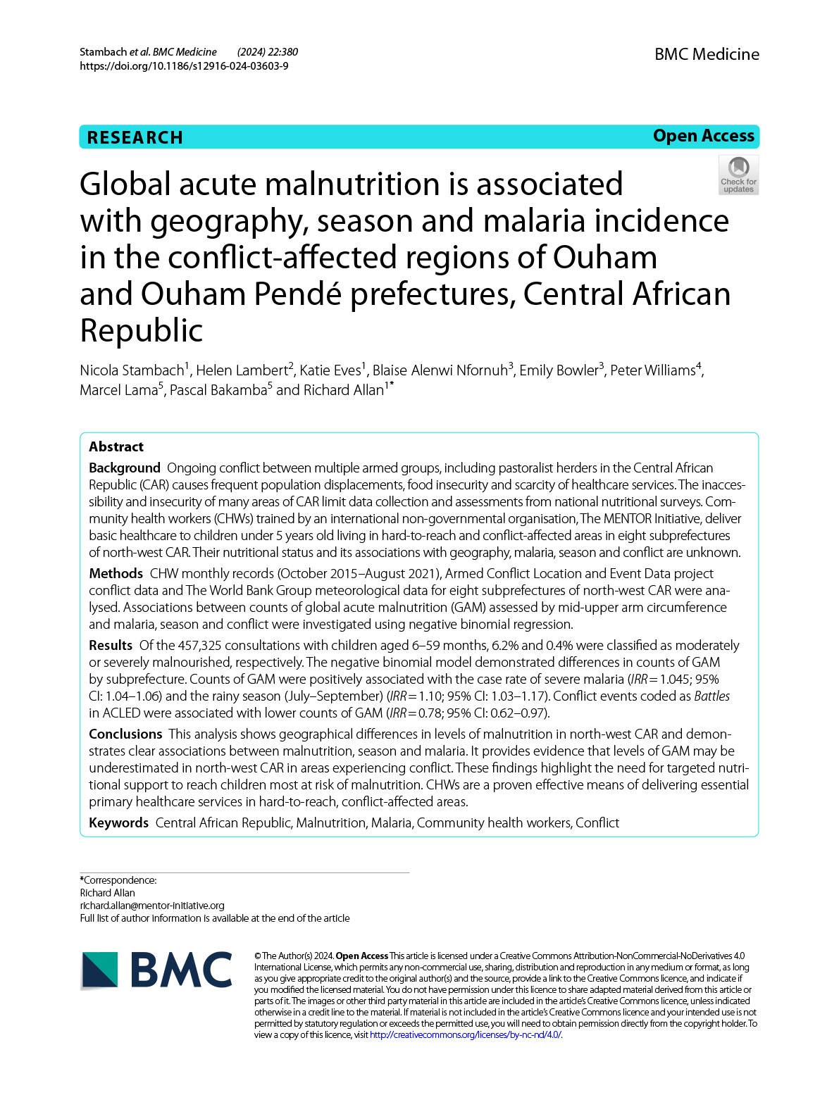 Global acute malnutrition is associated with geography, season and ...